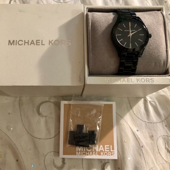 Michael Kors | Accessories | Michael Kors Ladies Slim Runway Black ...